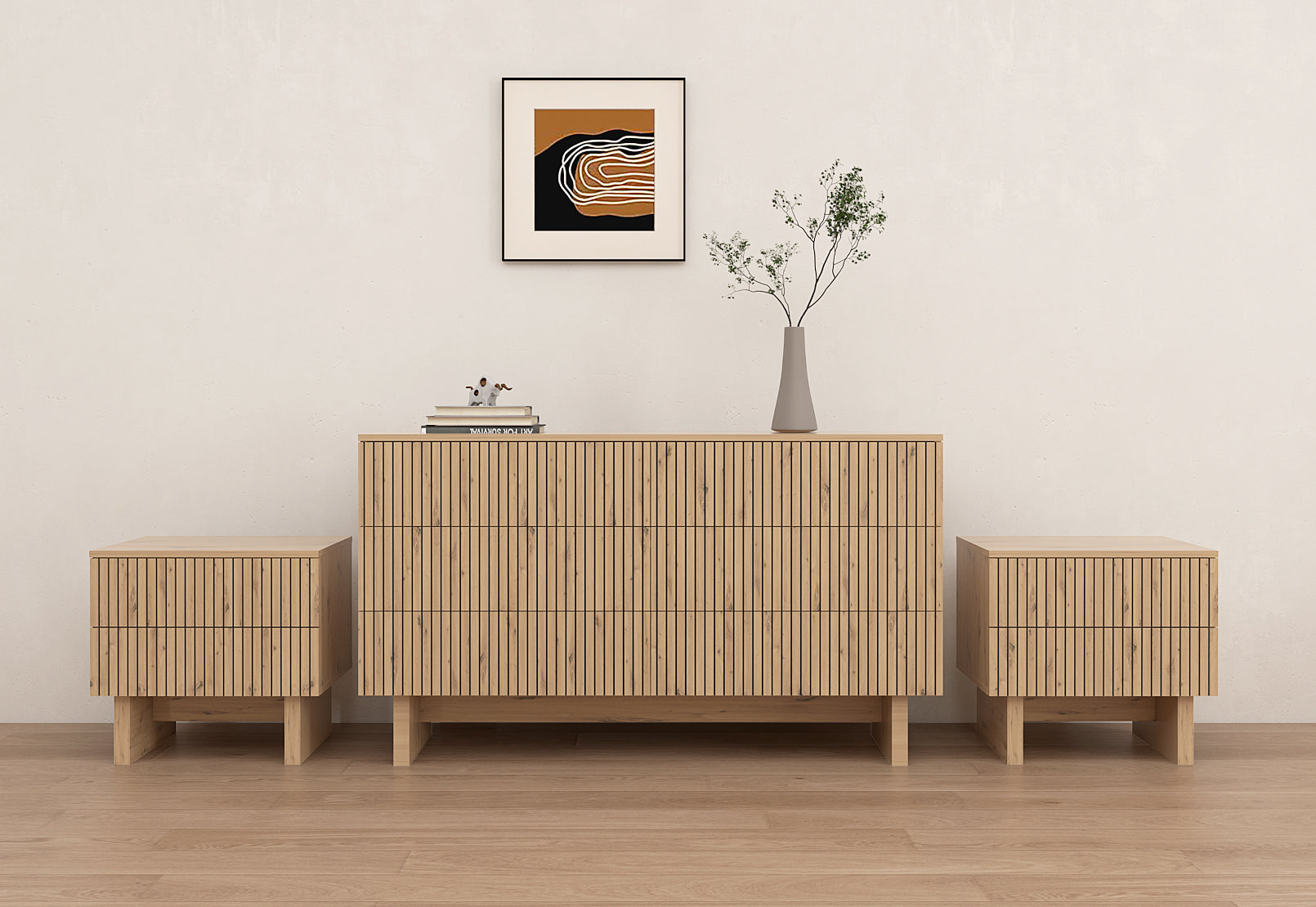 Giselle 6 Drawer Dresser & 2 Drawer Bedside - 3 Piece Bundle